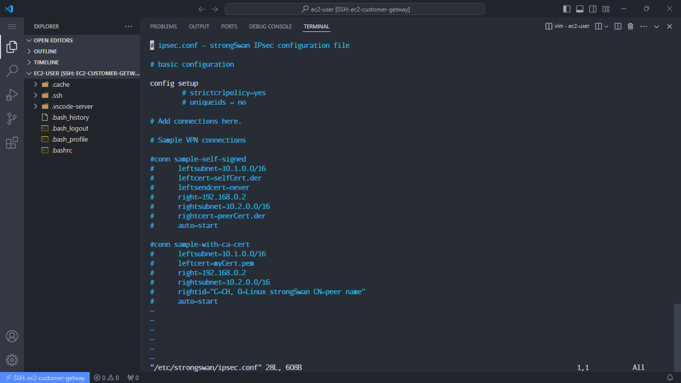 Configure Customer Gateway :: Start with Amazon VPC and AWS VPN Site-to-Site.